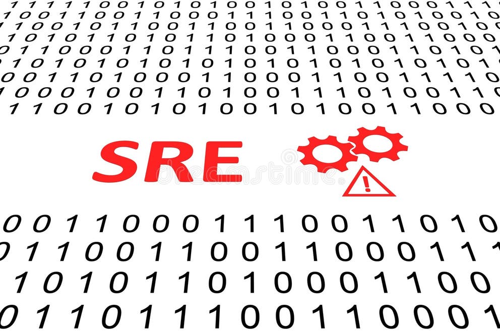 SRE concept binary code 3d stock illustration. Illustration of render ...