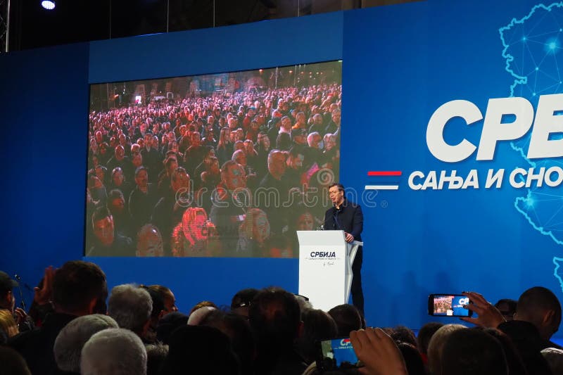 Sremska Mitrovica, Serbia 03.17.2023 Rally of the Serbian Progressive ... Sremska Mitrovica, Serbia 03.17.2023 Rally of the Serbian Progressive ...