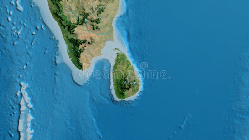 Sri Lanka Area. Satellite Map Stock Illustration - Illustration of ...