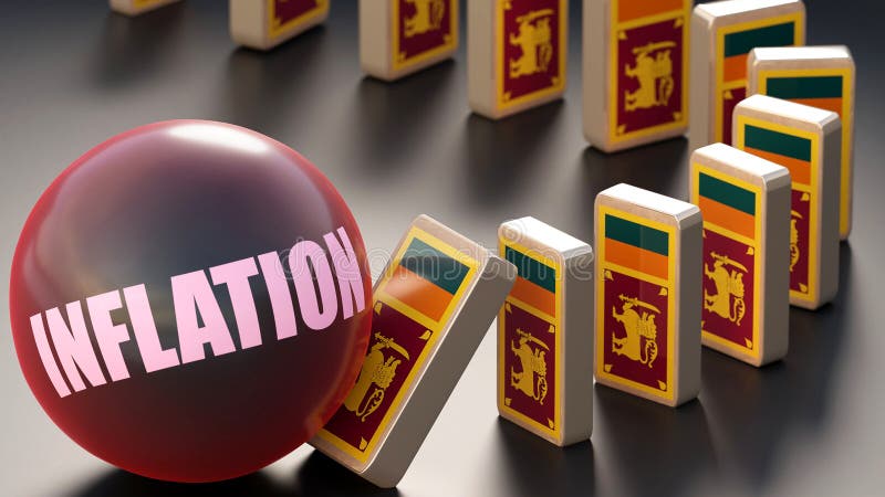 Sri Lanka Causing Decline of Inflation Stock Illustration ...