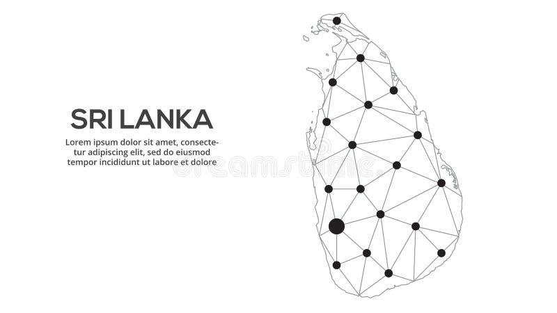 Sri Lanka Communication Network Map. Vector Image of a Low Poly Global ...