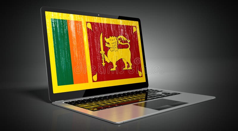 Sri Lanka - Country Flag and Binary Code on Laptop Screen Stock ...
