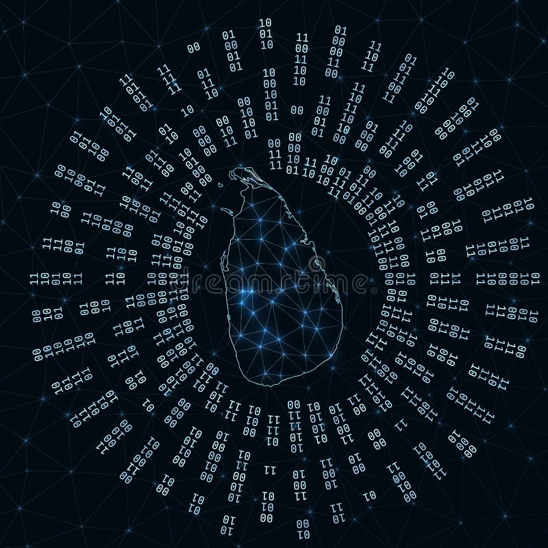 Sri Lanka digital map. stock vector. Illustration of digital - 180756383