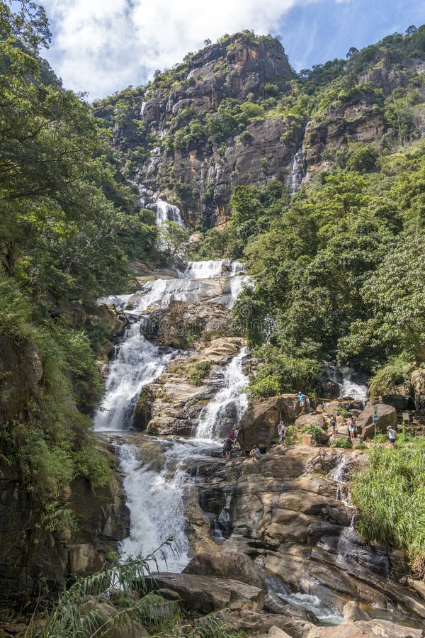 Sri Lanka - Ella - Ravana Falls - Main Cascade Flowing through Forest ...