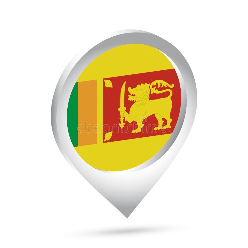 Sri Lanka flag 3d pin icon stock vector. Illustration of marker - 262035020