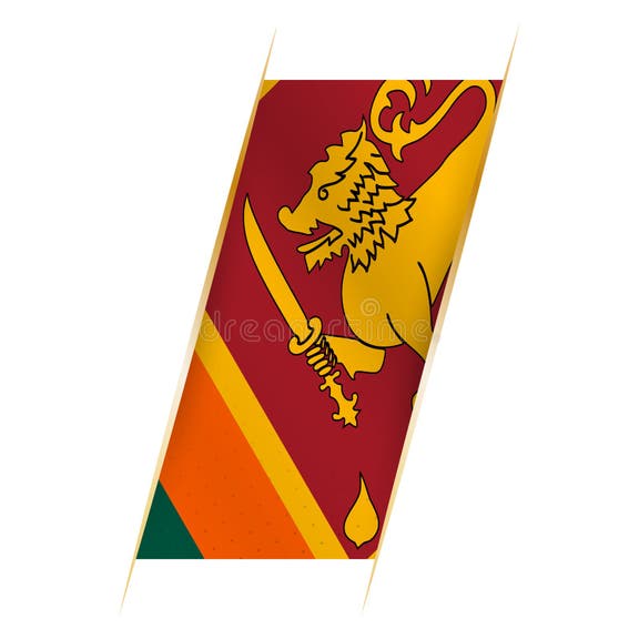 Sri Lanka Flag in the Form of a Banner with Waving Effect and Shadow ...