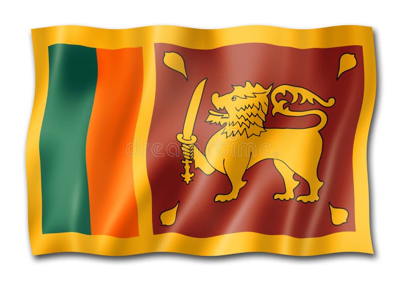 Sri Lanka Waving Satin Flag Isolated On White Background Stock ... Sri Lanka Waving Satin Flag Isolated On White Background Stock ...