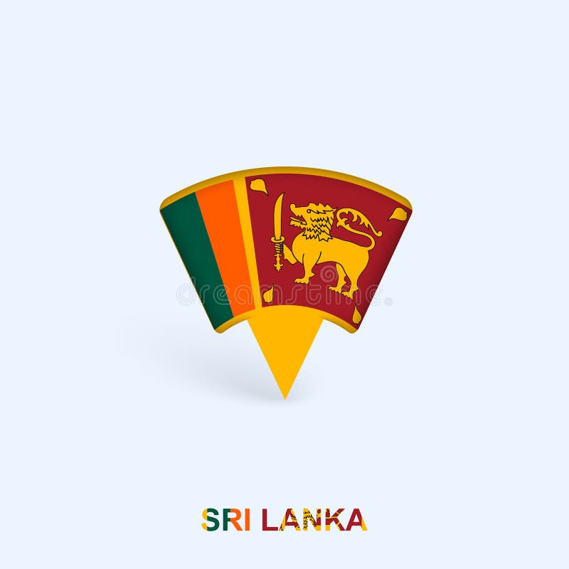 Sri Lanka Flag Map Pointer Design with Shadow Stock Vector ...