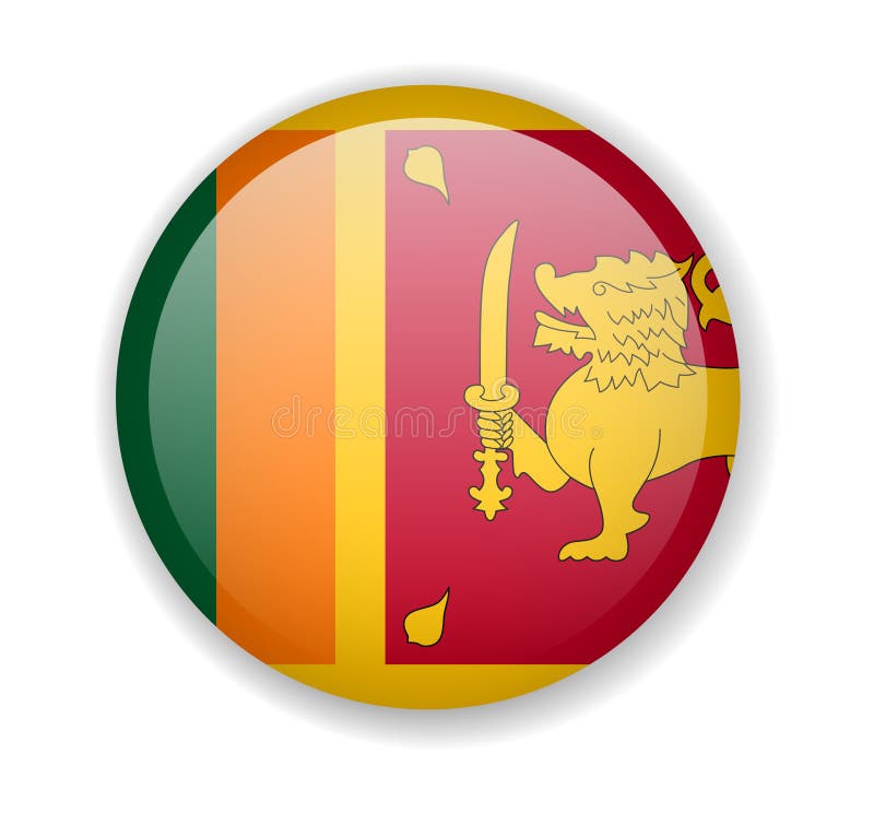 Sri Lanka Flag Round Bright Icon on a White Background Stock Vector ...