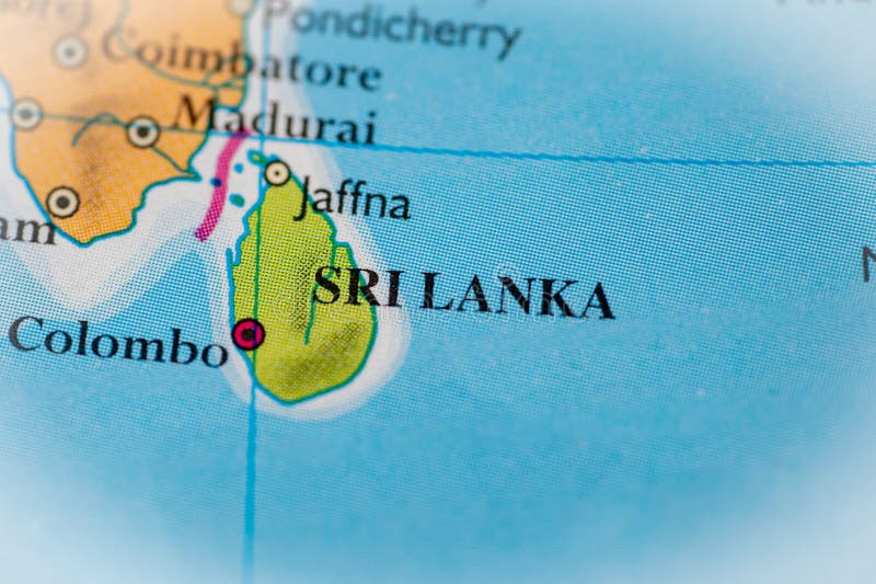 Sri Lanka Highlighted on a World Map Stock Image - Image of geography ...