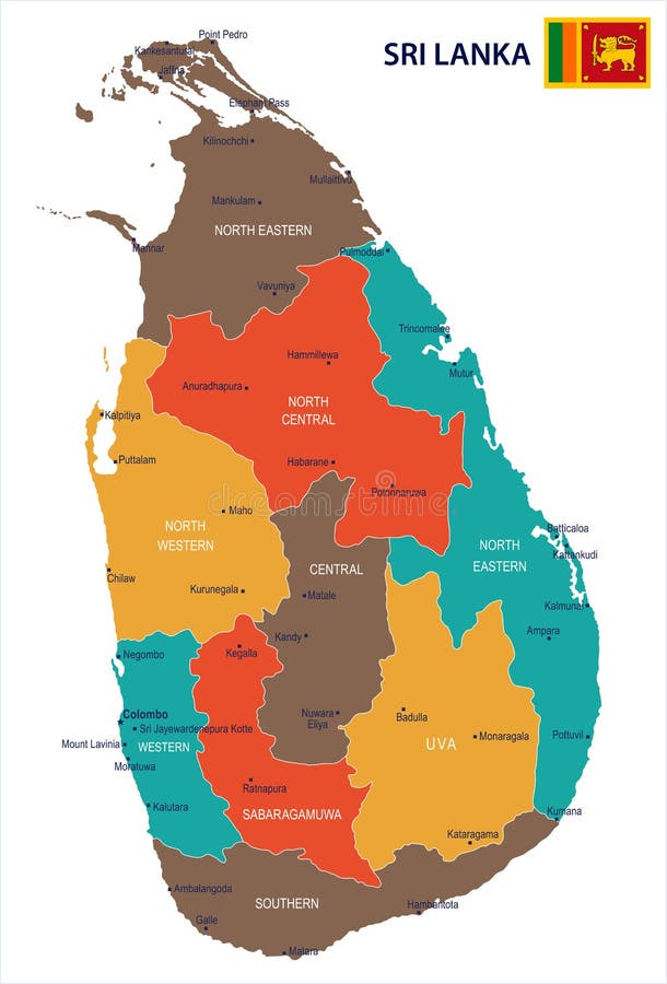 Sri Lanka - Map and Flag Detailed Vector Illustration Stock ... Sri Lanka - Map and Flag Detailed Vector Illustration Stock ...