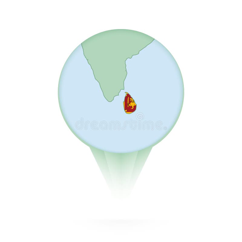 Sri Lanka Map, Stylish Location Icon with Sri Lanka Map and Flag Stock ...