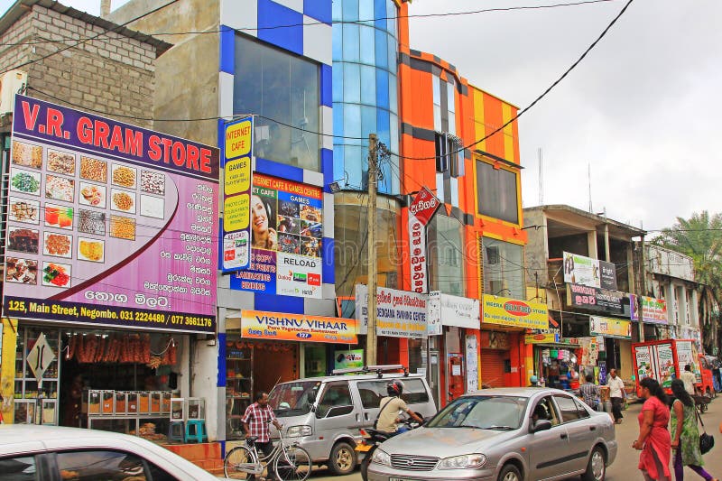 Negombo City Streets at Night Editorial Stock Image - Image of light ...