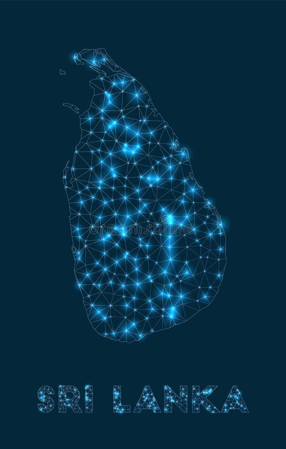 Sri Lanka network map. stock vector. Illustration of bright - 177302957