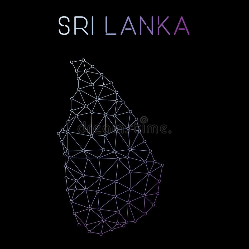 Sri Lanka network map. stock vector. Illustration of light - 87103023
