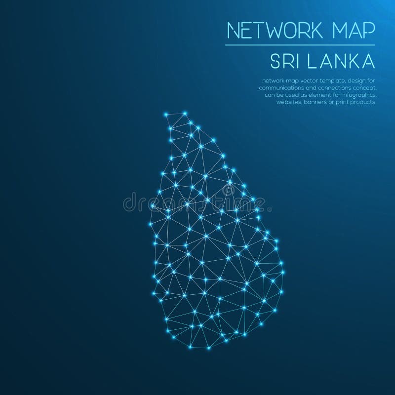 Sri Lanka network map. stock vector. Illustration of light - 87103023