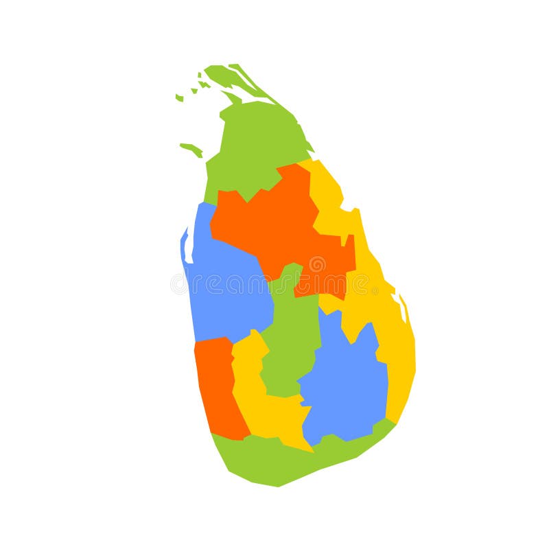 Sri Lanka Political Map of Administrative Divisions Stock Illustration ...