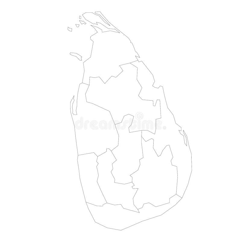 Sri Lanka Political Map of Administrative Divisions Stock Vector - Illustration of unitary ...