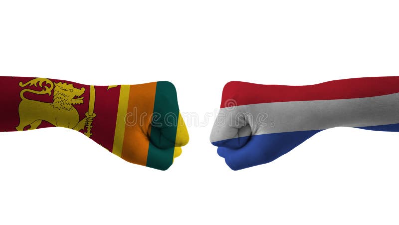 Sri Lanka Vs Netherlands Hand Flag Cricket Match Stock Image - Image of ...