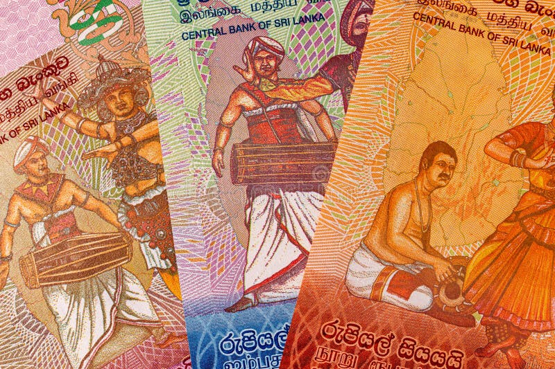 Sri Lankan Money. Various Sri Lankan Paper Banknotes Stock Image ...