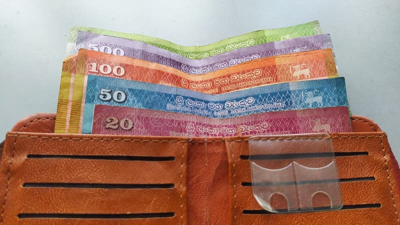 5000 Sri Lankan Rupee Notes Stack on a Black Background. Making a ...