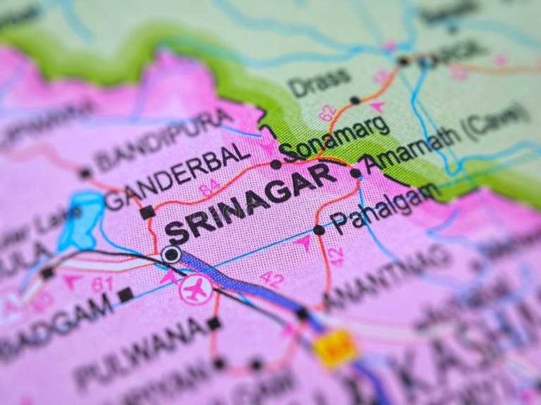 Sri Nagar on a Map of India with Blur Effect Stock Photo - Image of ...