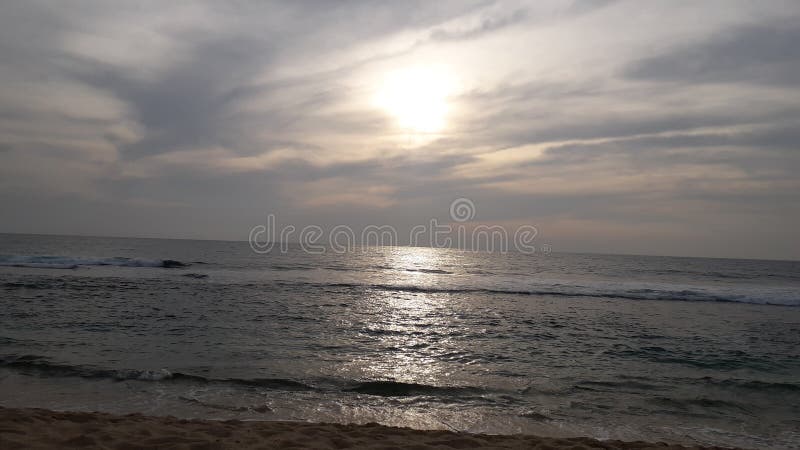 Srilanka Beach Side Evening Sun Down Stock Image - Image of beach ...