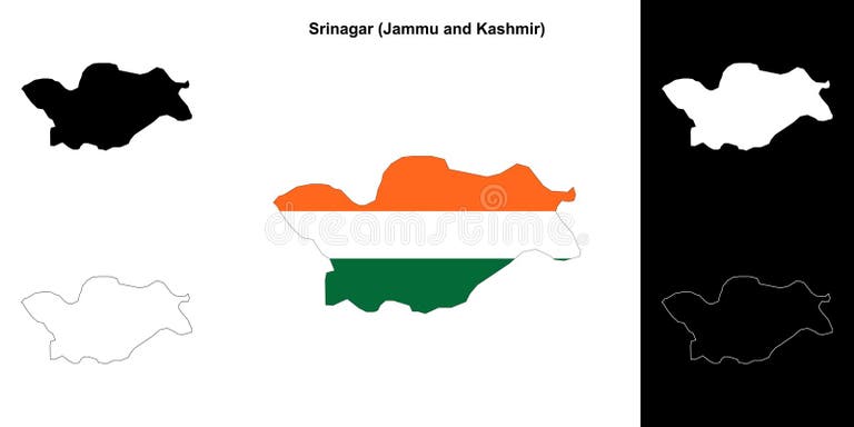 Srinagar outline map stock illustration. Illustration of region - 368829754