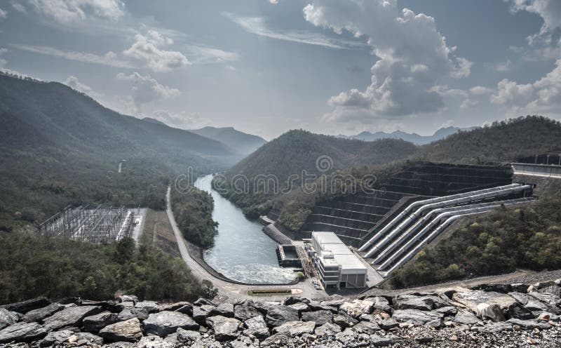 The Srinagarind Dam Kanchanaburi Thailand Stock Image - Image of ...