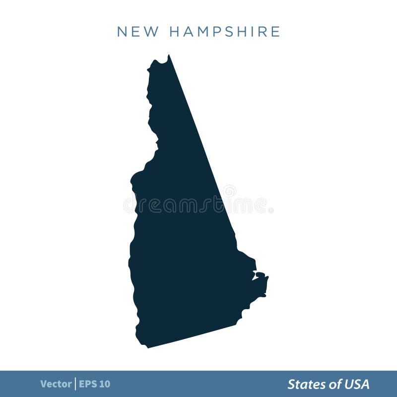 New Hampshire - States of US Map Icon Vector Template Illustration ...