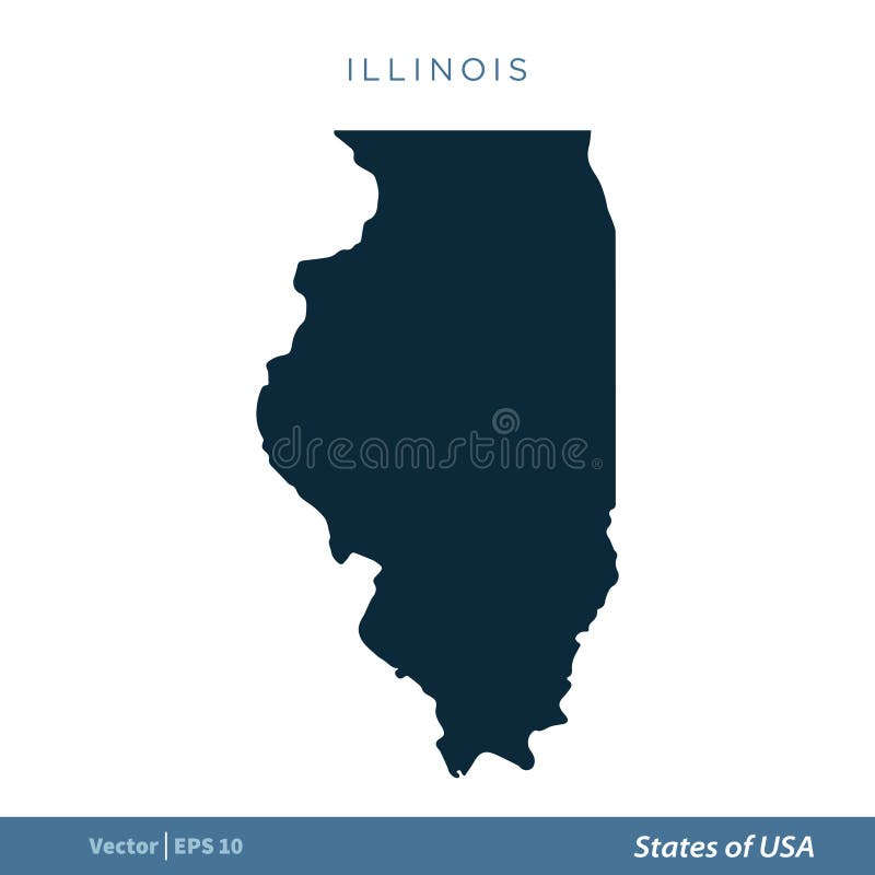 Illinois - States of US Map Icon Vector Template Illustration Design ...