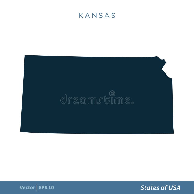 Kansas - States of US Map Icon Vector Template Illustration Design ...