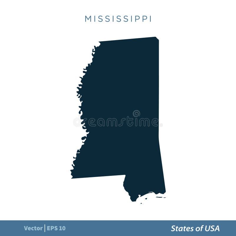 Mississippi - States of US Map Icon Vector Template Illustration Design ...