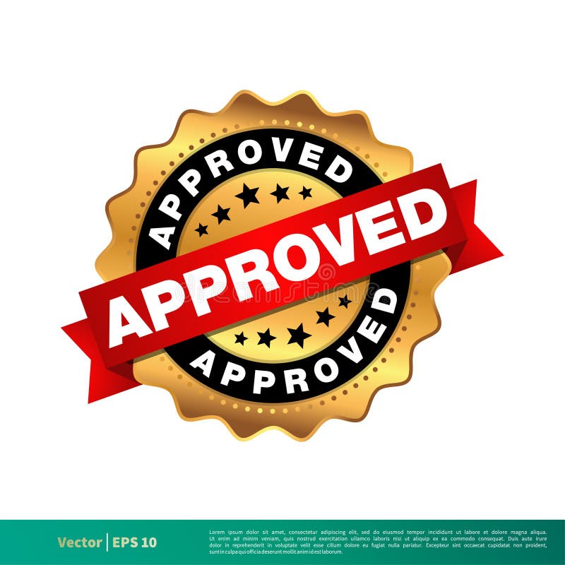 Approved Gold Seal Stamp Vector Template Illustration Design. Vector ...