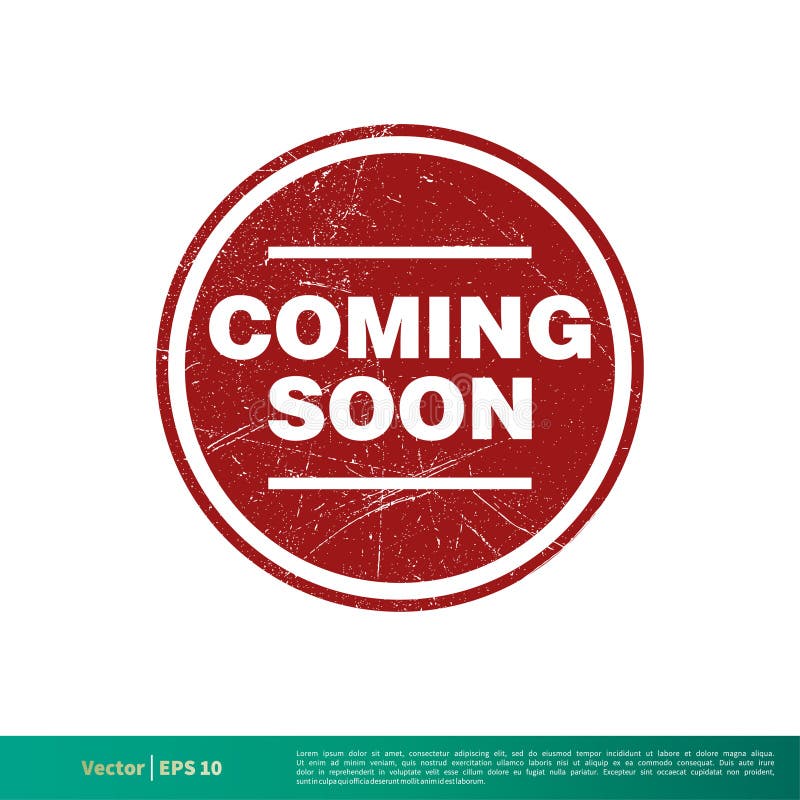 Red Circle Grunge Coming Soon Banner Vector Template Illustration ...