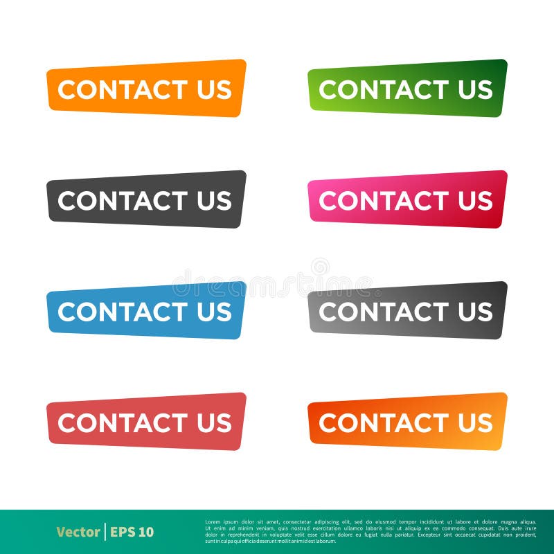 Contact Us Button Sticker Icon Vector Template Illustration Design ...