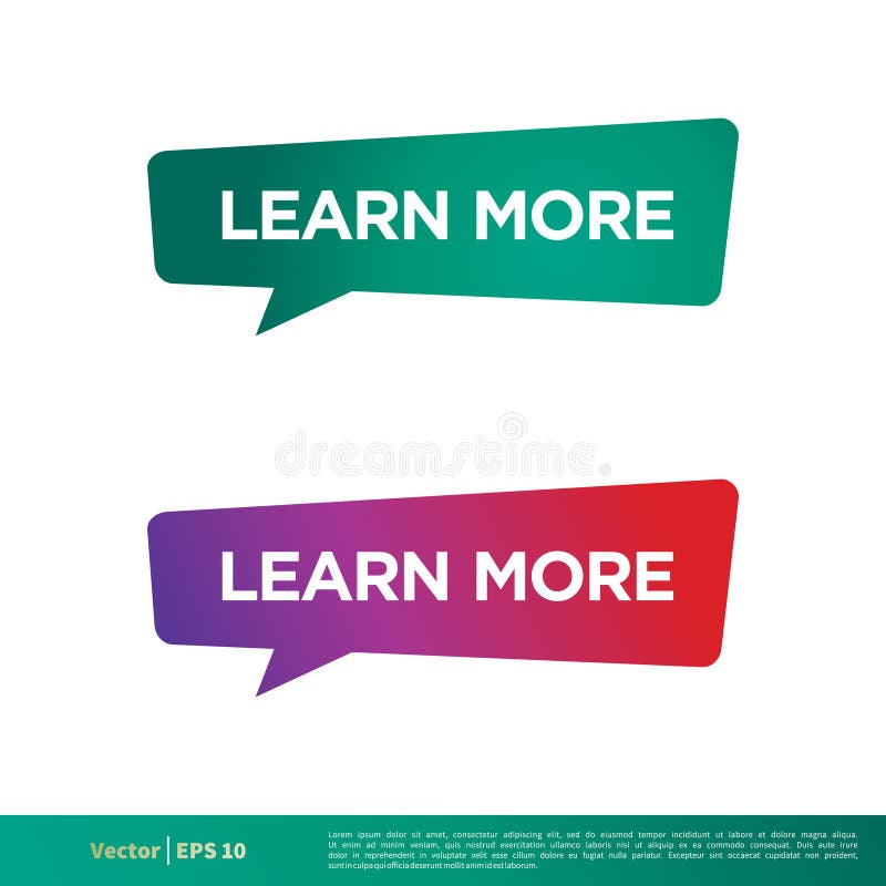 Learn More Letter Banner Button Icon Vector Template Illustration ...