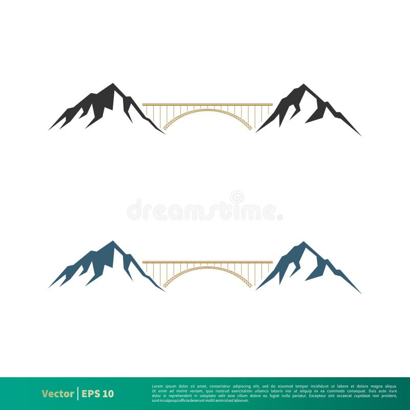 Bridge and Mountain Icon Vector Logo Template Illustration Design ...