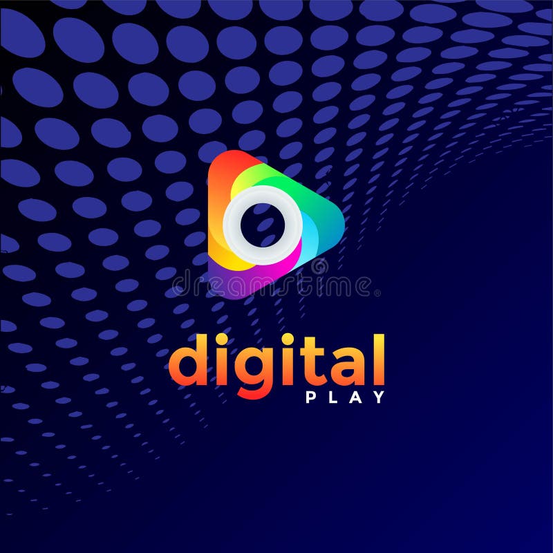 Modern Colorful Triangle Digital Play Logo Design Stock Vector ...