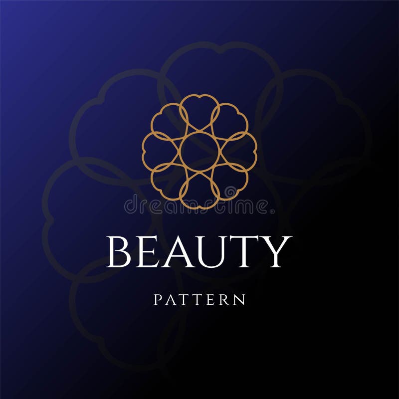 Elegant Luxury Flower Line Pattern Logo Design Vector Stock Vector ...