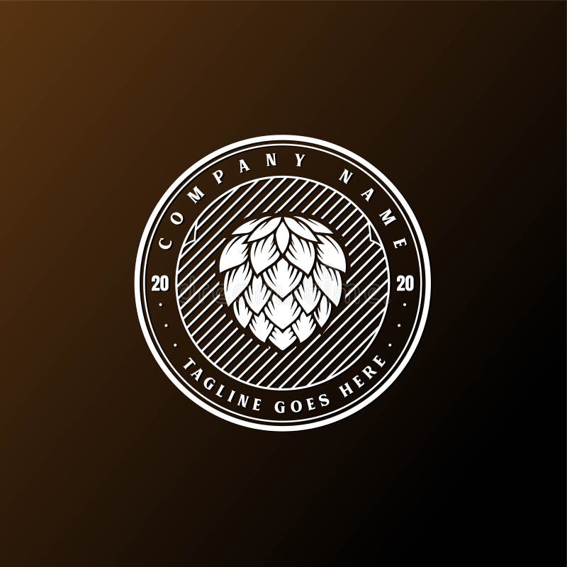 Vintage Retro Hop Beer Brewing Brew Brewery Label Logo Design Vector ...