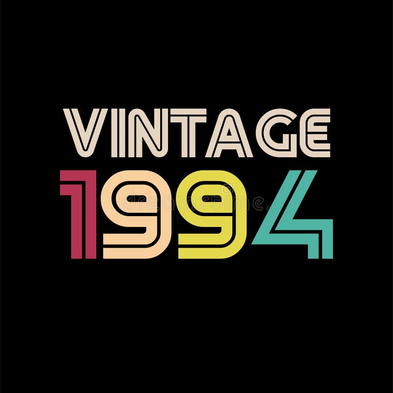 1994 Vector Vintage Retro T Shirt Design Black Background Stock Vector ...