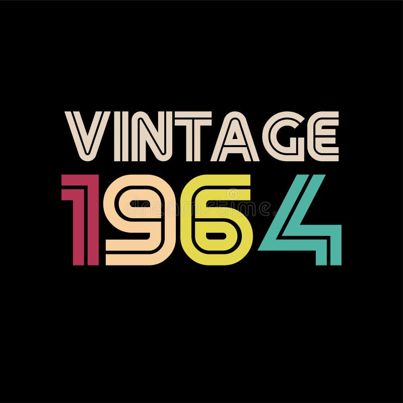 1964 Vintage T Shirt Design Vector, Vintage Design Stock Vector ...