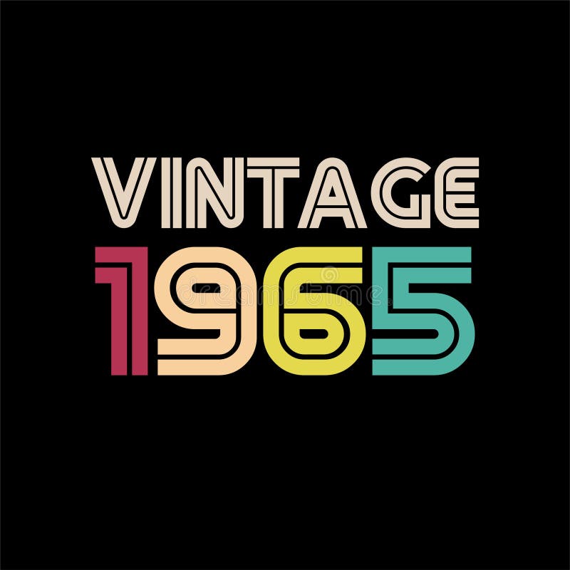 1965 Vintage Retro T Shirt Design, Vector, Black Background Stock ...
