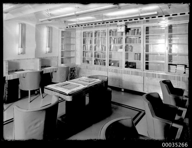 TSS AWATEA ship s library stock photo. Image of home - 221474698