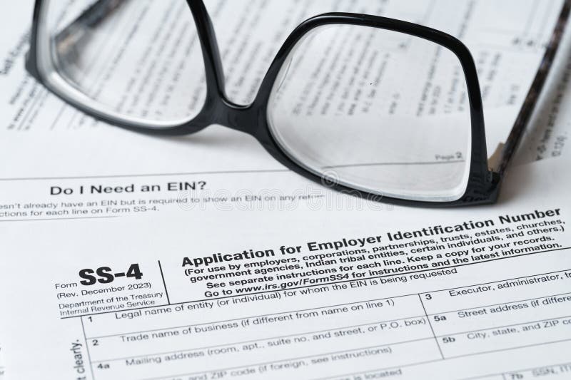 SS-4 Form, Application for Employer Identification Number, IRS Tax ...