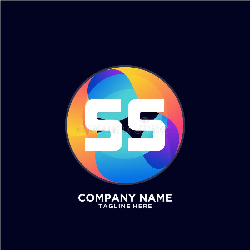 SS Initial Logo with Colorful Circle Template Vector Stock Vector ...