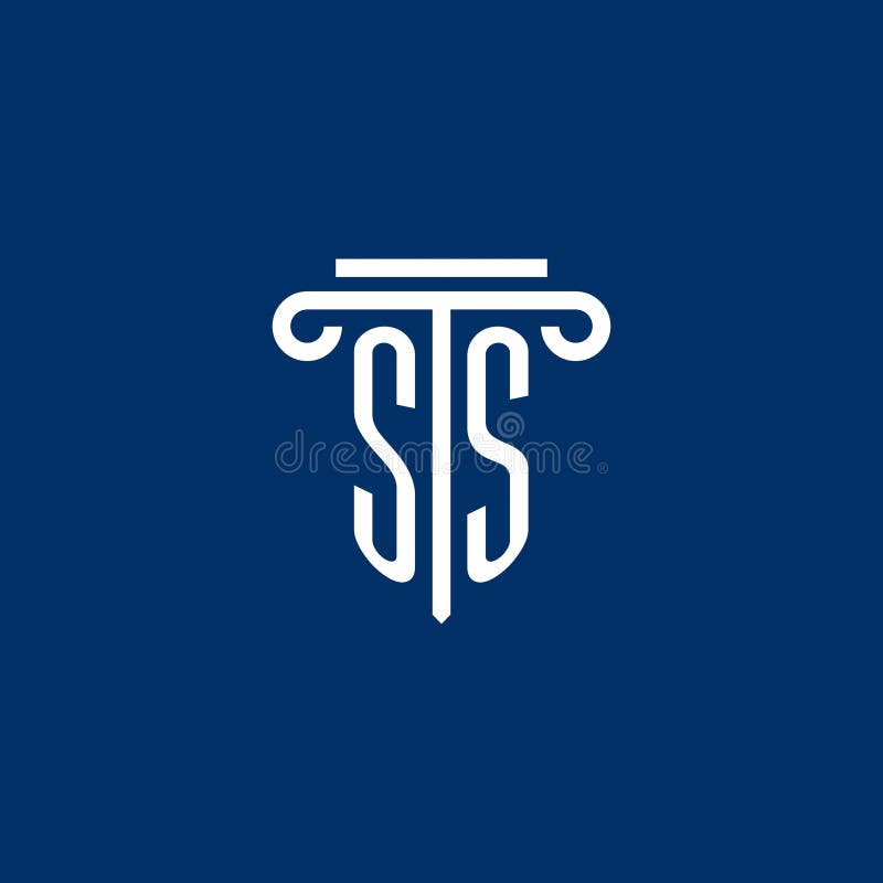 SS Initial Logo Monogram with Simple Pillar Icon Stock Illustration ...