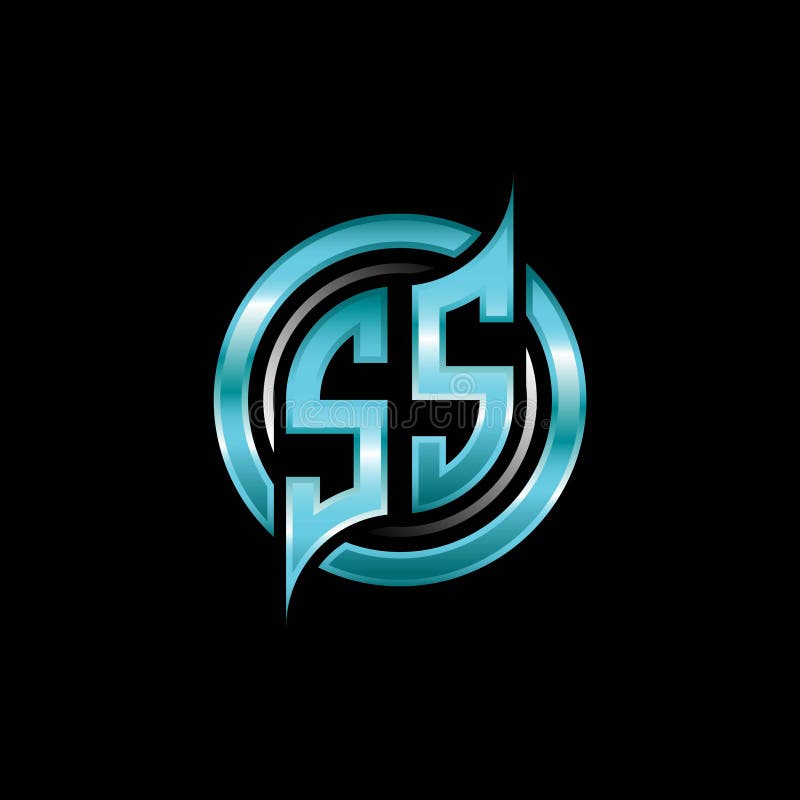 SS Initial Monogram Logo Circle Rounded Stock Vector - Illustration of ...