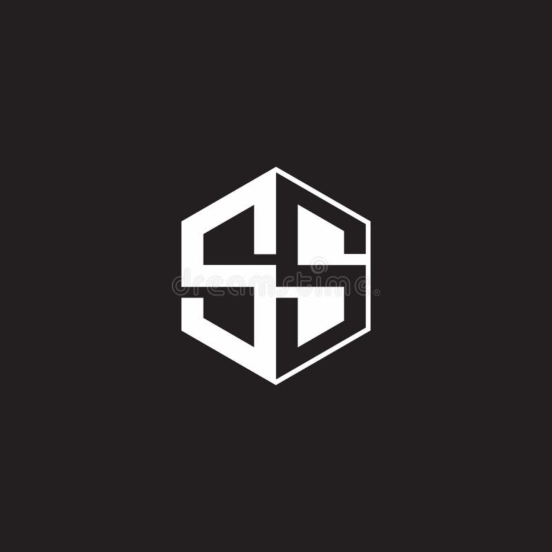 SS Logo Monogram Hexagon with Black Background Negative Space Style ... SS Logo Monogram Hexagon with Black Background Negative Space Style ...